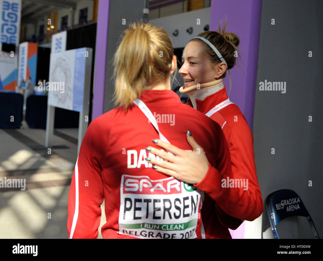 Belgrade, Serbia. 04th Mar, 2017. Injured Czech athlete Denisa Rosolova ...