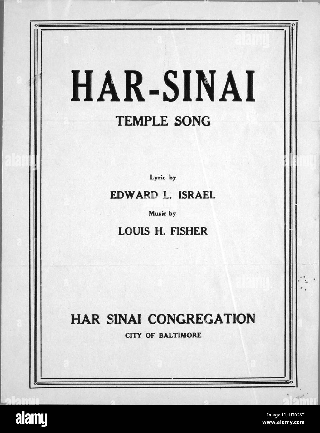 Sheet music cover image of the song 'Har-Sinai Temple Song', with ...