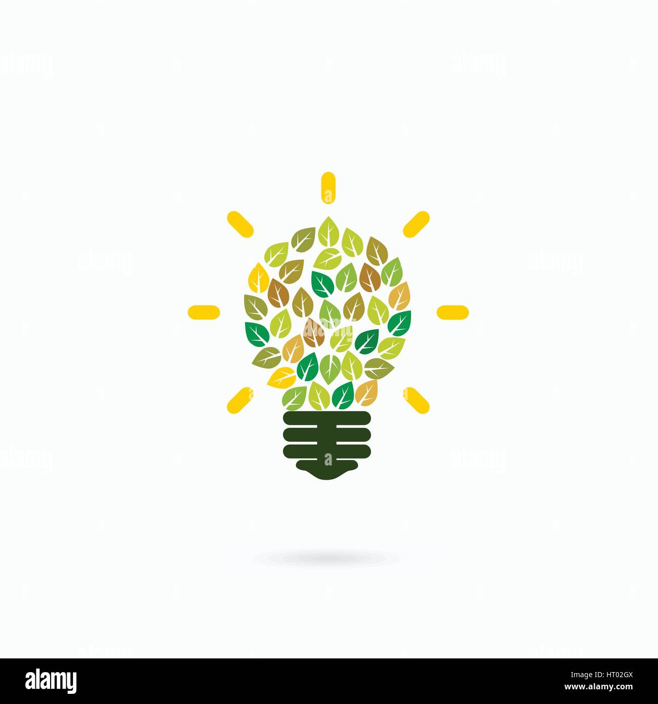 Think green idea concept logo.Abstract green bulb light logo vector ...