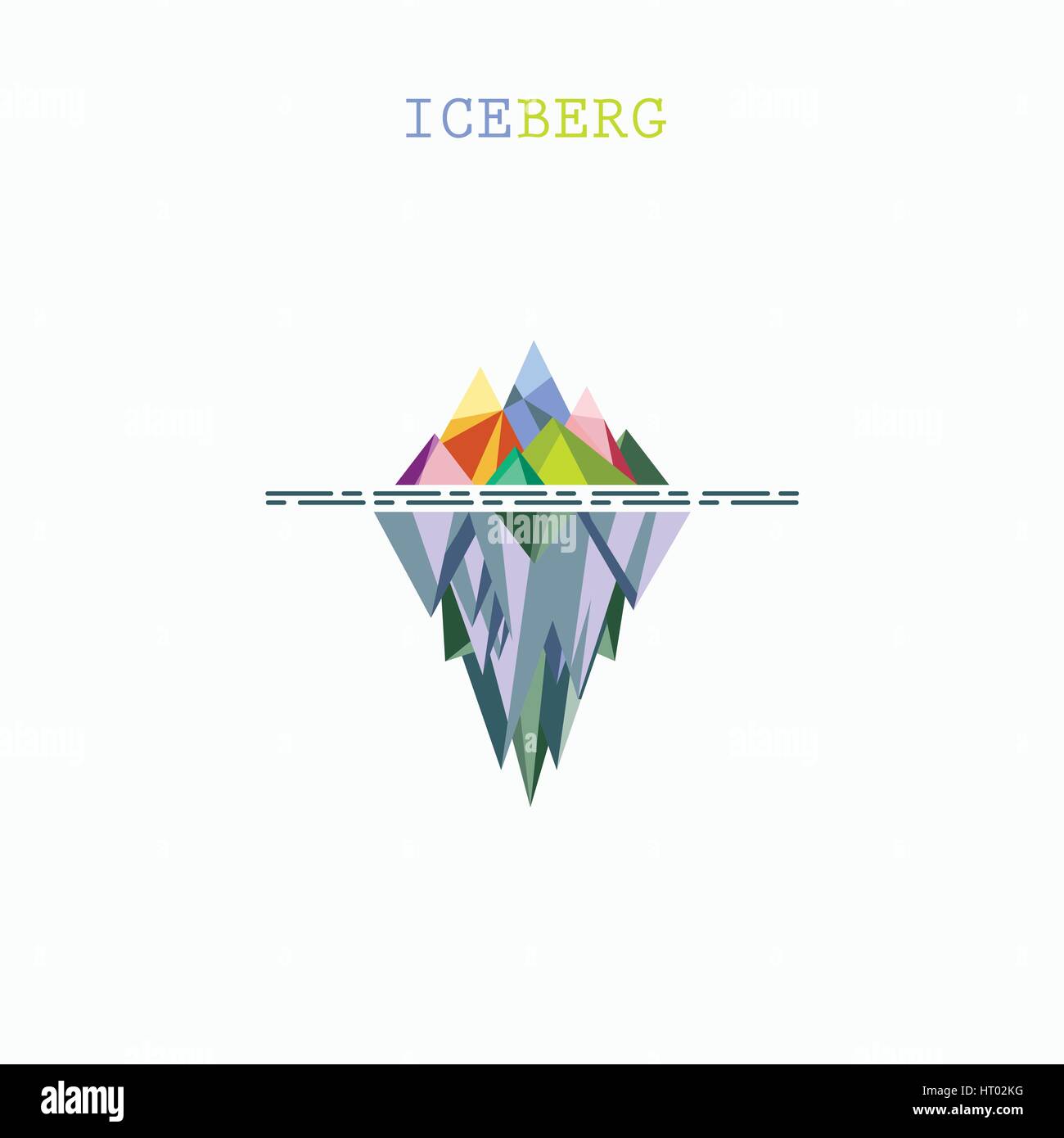 Abstract triangle iceberg vector logo design infographic template.Risk ...