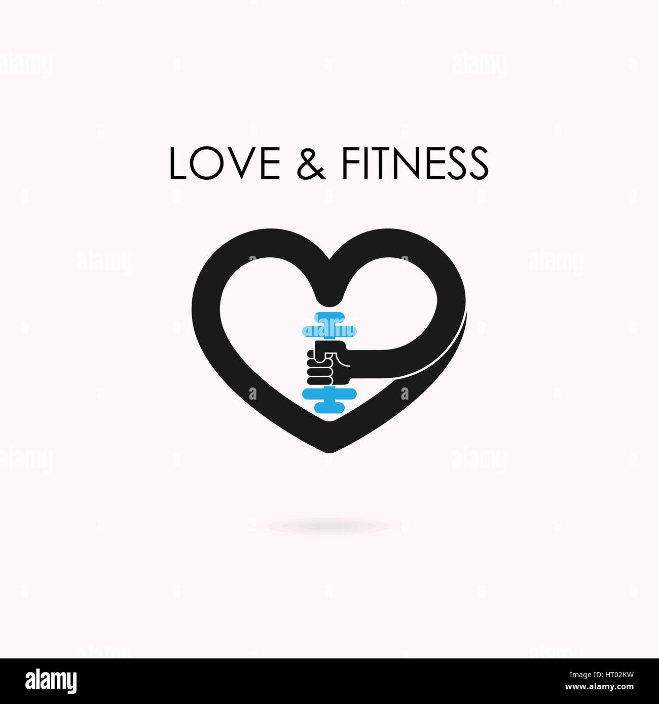 Heart sign and dumbbell icon.Fitness and gym logo.Healthcare,sport ...