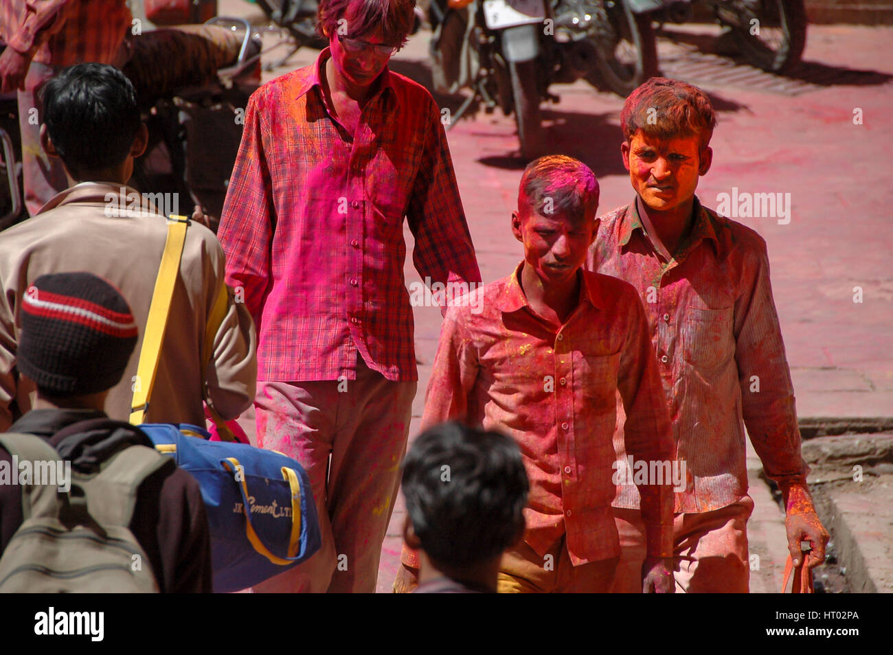 Hindu community celebrates Holi, the festival of coloures Stock Photo ...