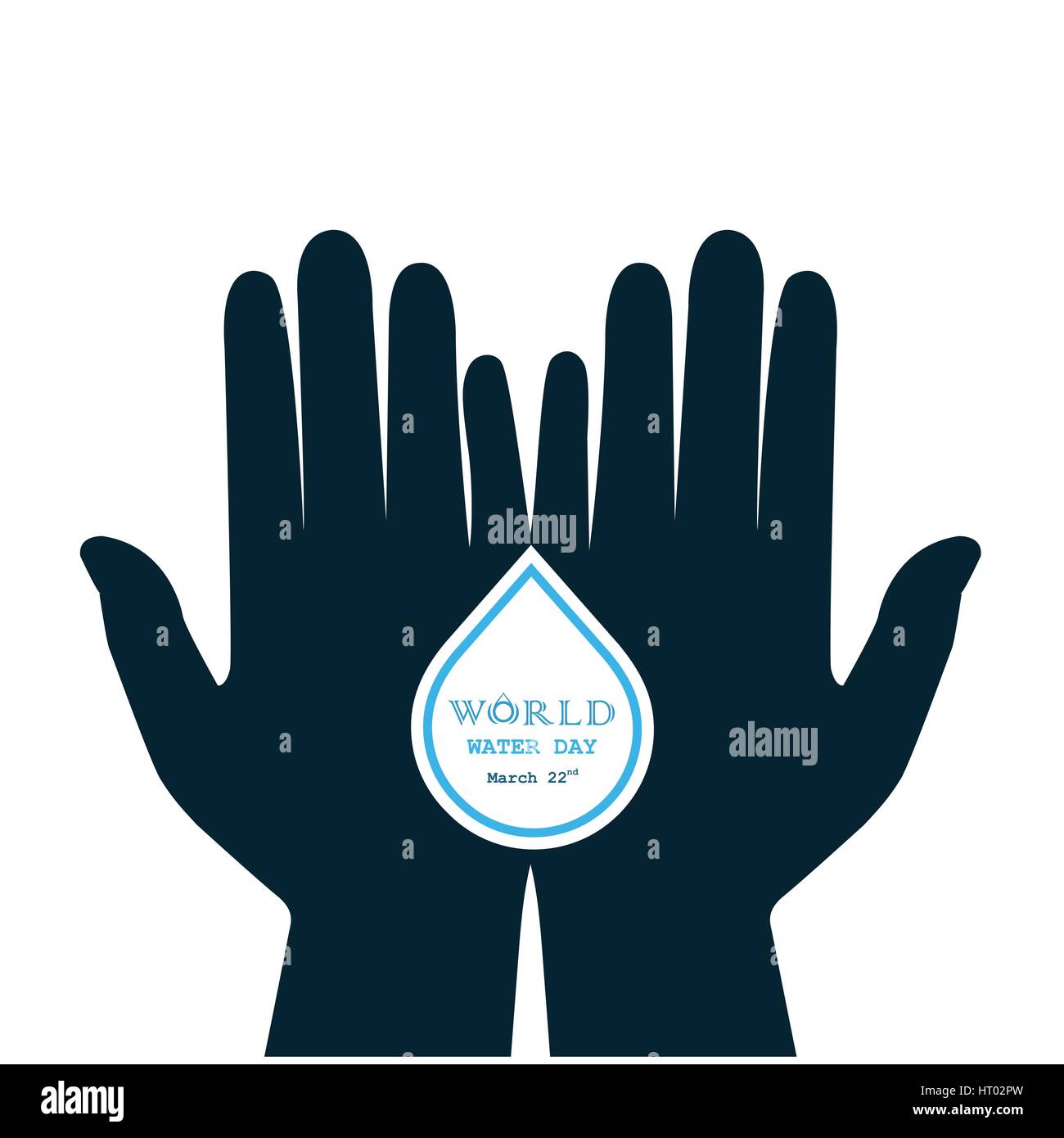 Water drop with human hand icon vector logo design template.World Water ...