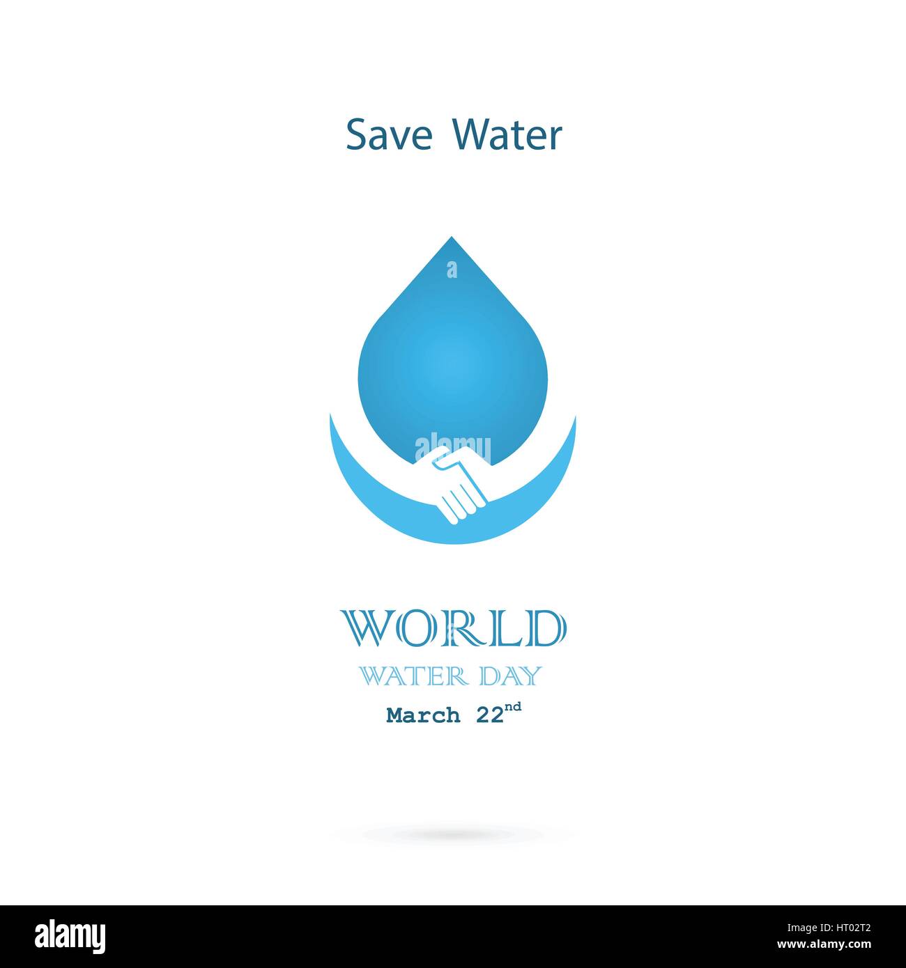 Water drop with handshake icon vector logo design template.World Water ...