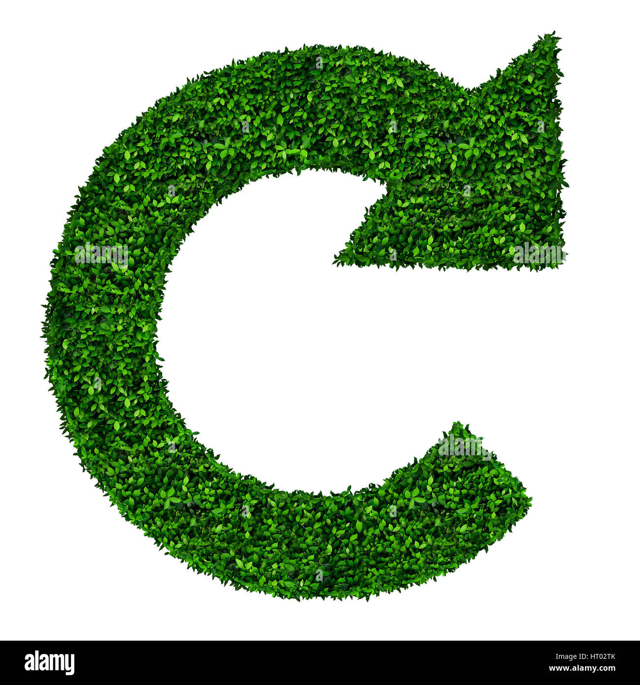 Green recycle Sign made from grass isolated on white Stock Photo - Alamy