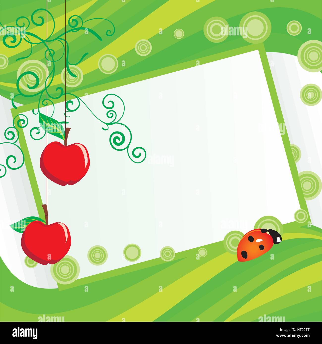 green apples frame Stock Vector Image & Art - Alamy