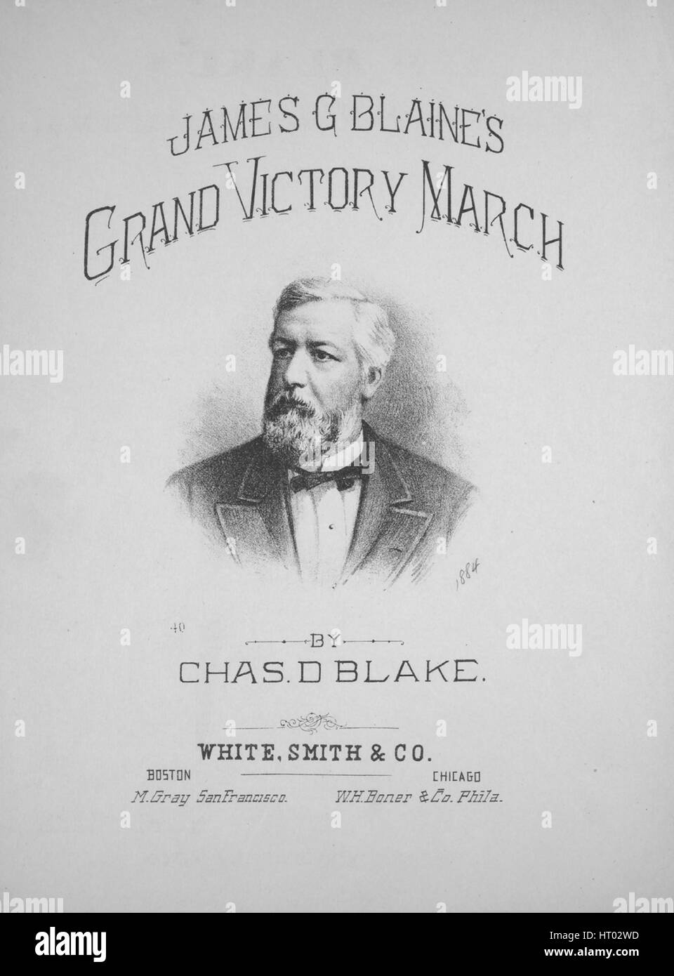 Sheet music cover image of the song 'James G Blaine's Grand Victory ...