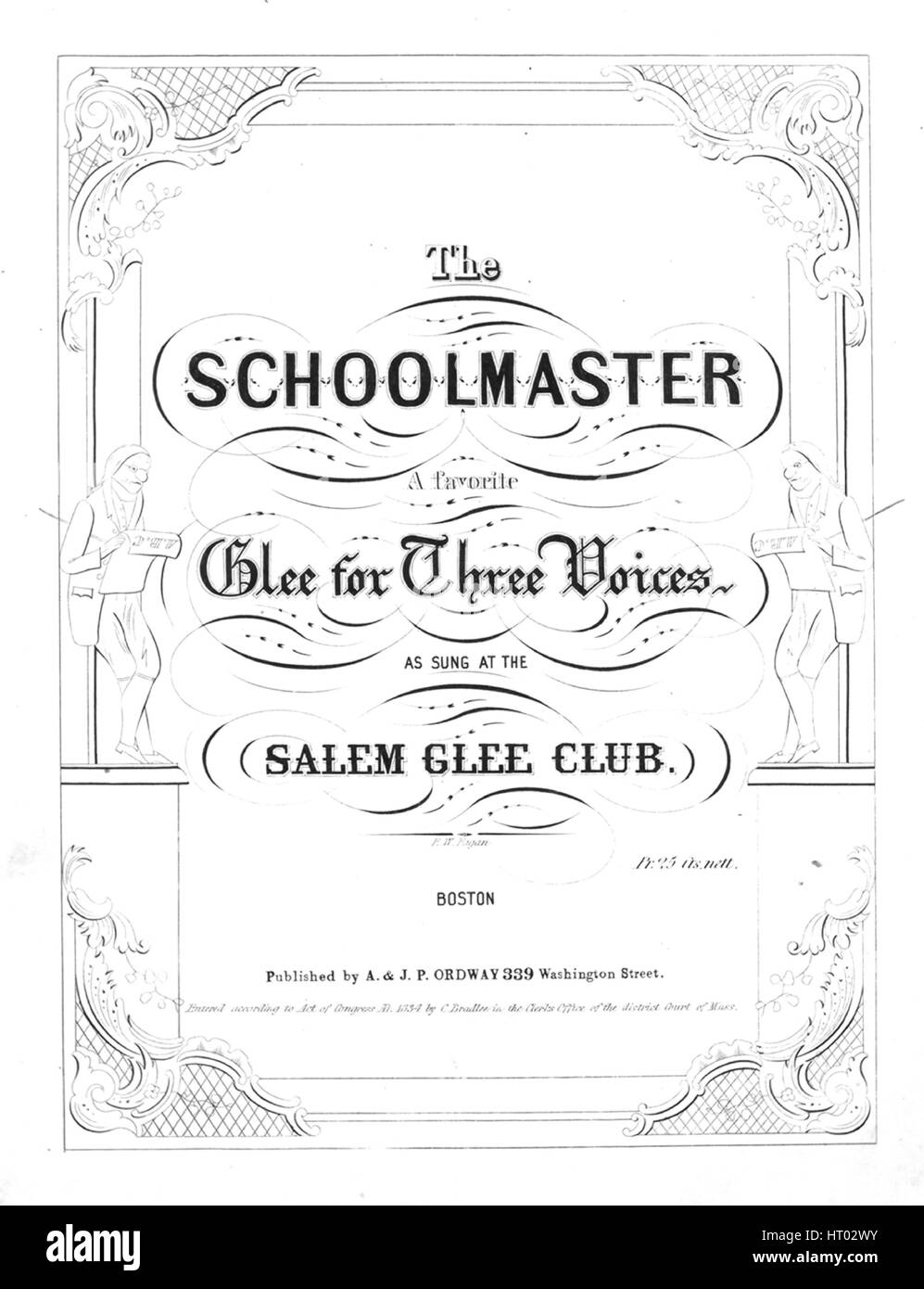 Sheet music cover image of the song 'The Schoolmaster A Favorite Glee ...