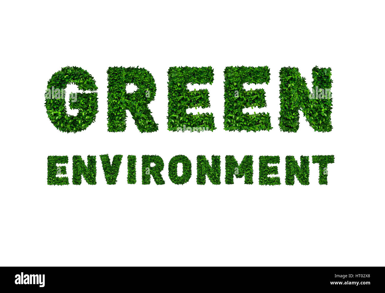 Green Environment, used by green leafs on white background Stock Photo ...