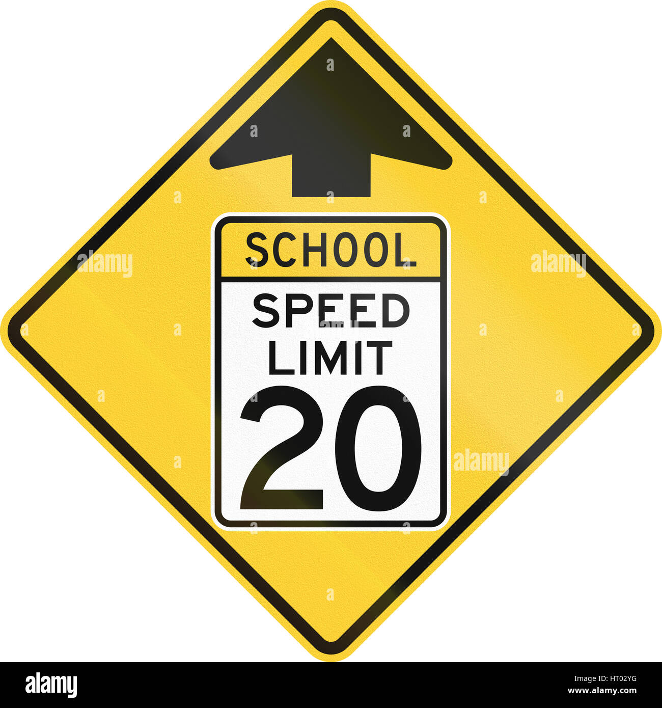 United States MUTCD school zone road warning sign - Speed limit ahead ...