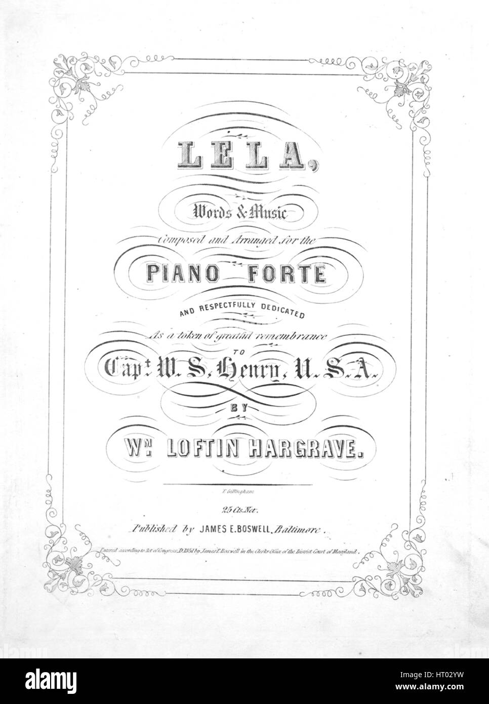 Sheet music cover image of the song 'Lela', with original authorship ...