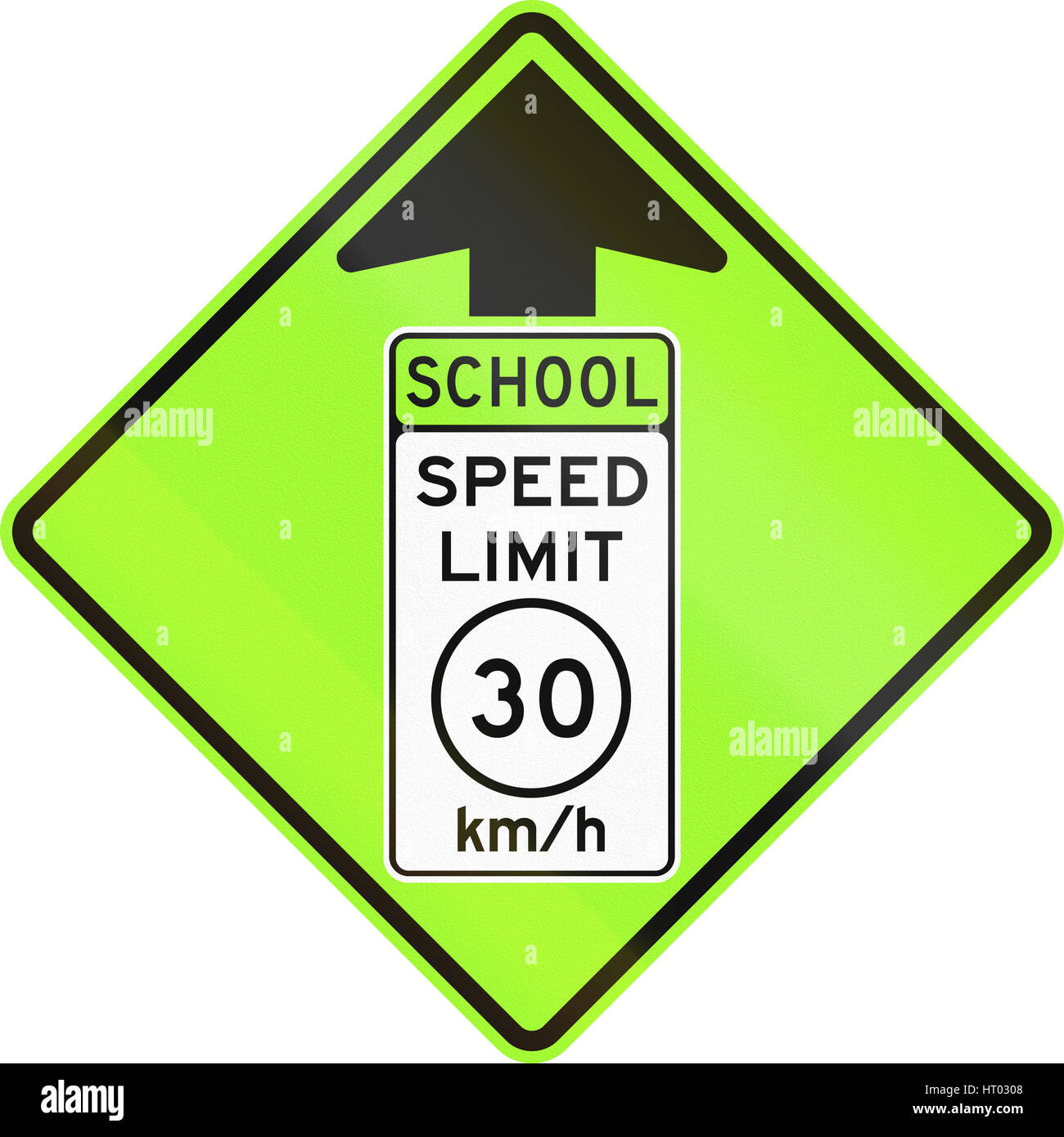 United States MUTCD school zone road warning sign - Speed limit ahead ...