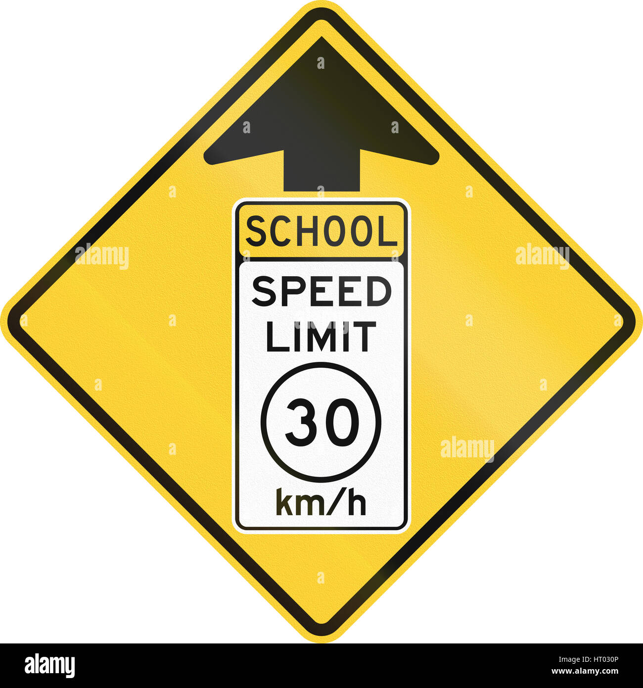 United States MUTCD school zone road warning sign - Speed limit ahead ...
