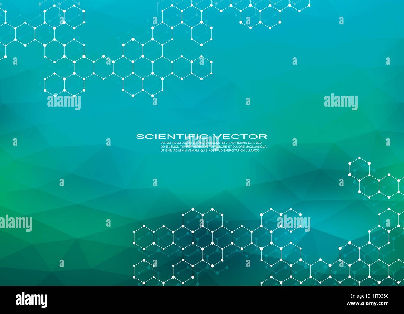 Hexagonal molecule. Molecular structure. Genetic and chemical compounds ...