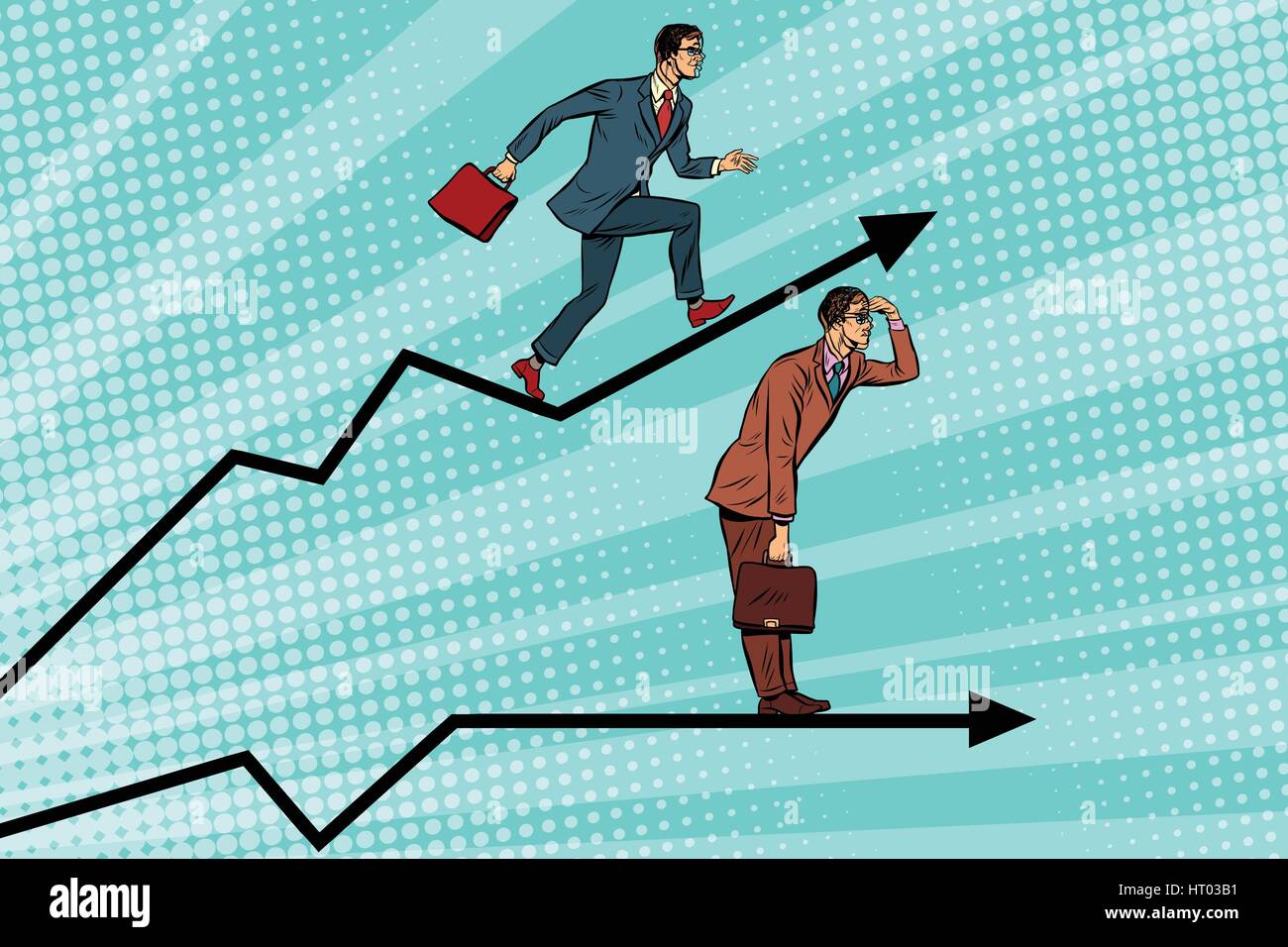 Cartoon business people looking chart hi-res stock photography and images - Alamy