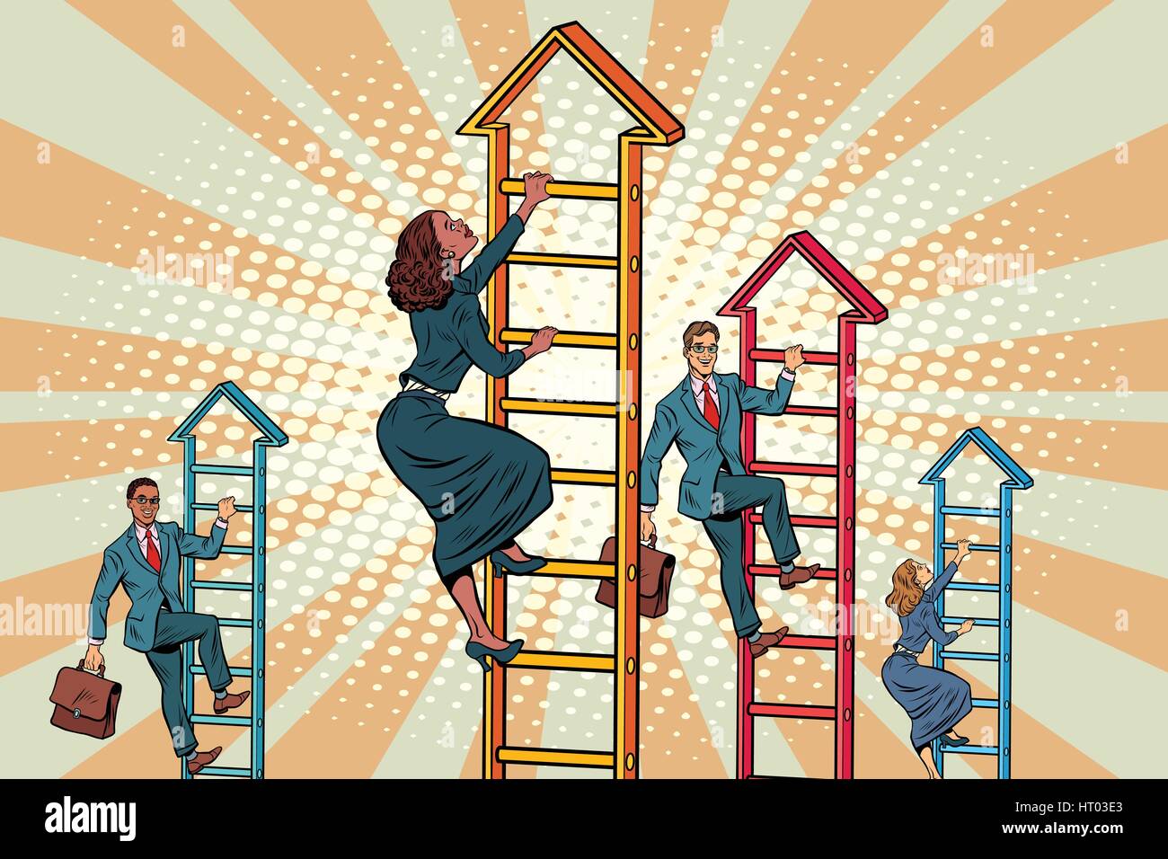 Caucasian business man woman african Stock Vector Images - Alamy