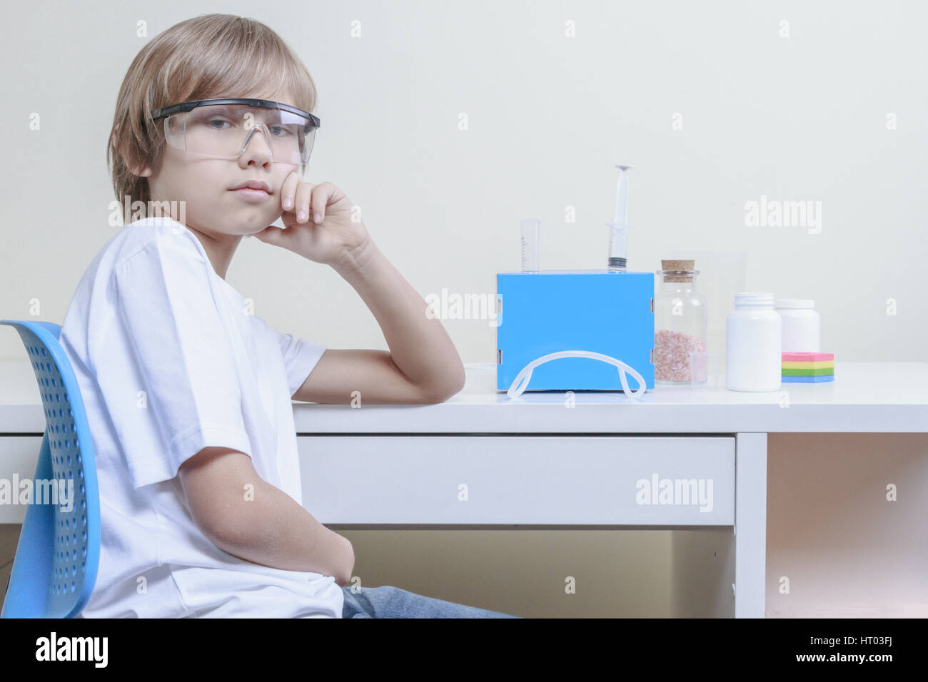 Boys making science experiments. Education concept Stock Photo - Alamy