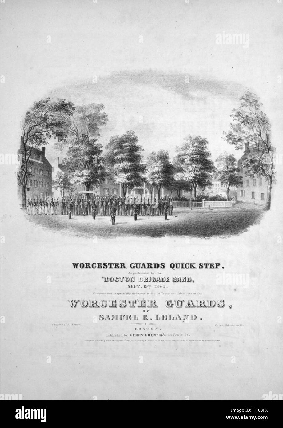 Sheet music cover image of the song 'Worcester Guards Quick Step', with ...