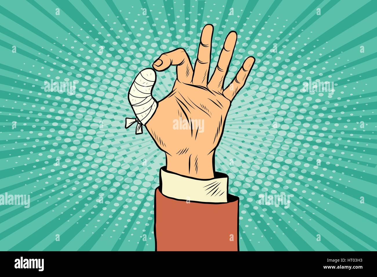 Man Bandaged Hand Stock Vector Images - Alamy