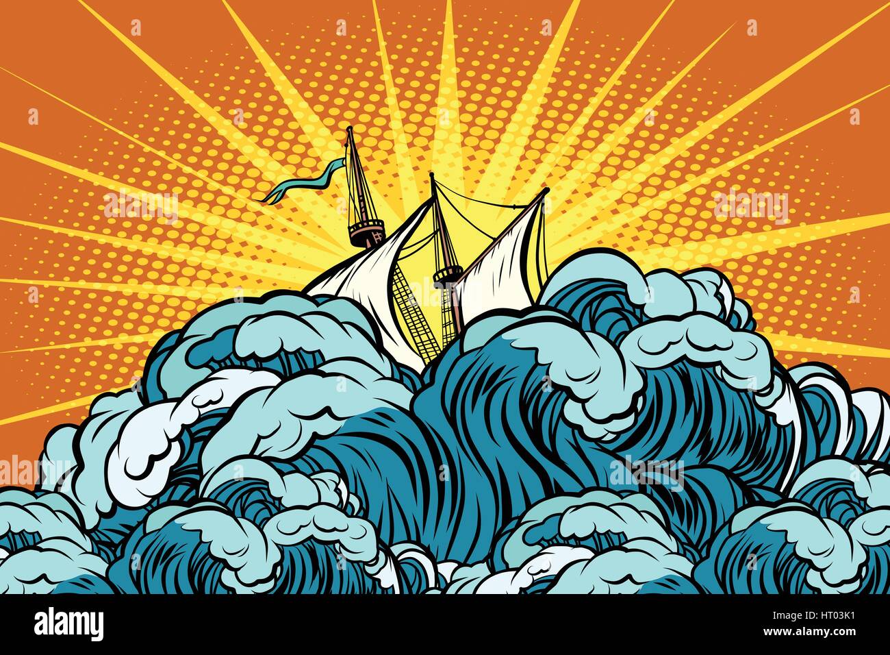 Ship waves art hi-res stock photography and images - Alamy