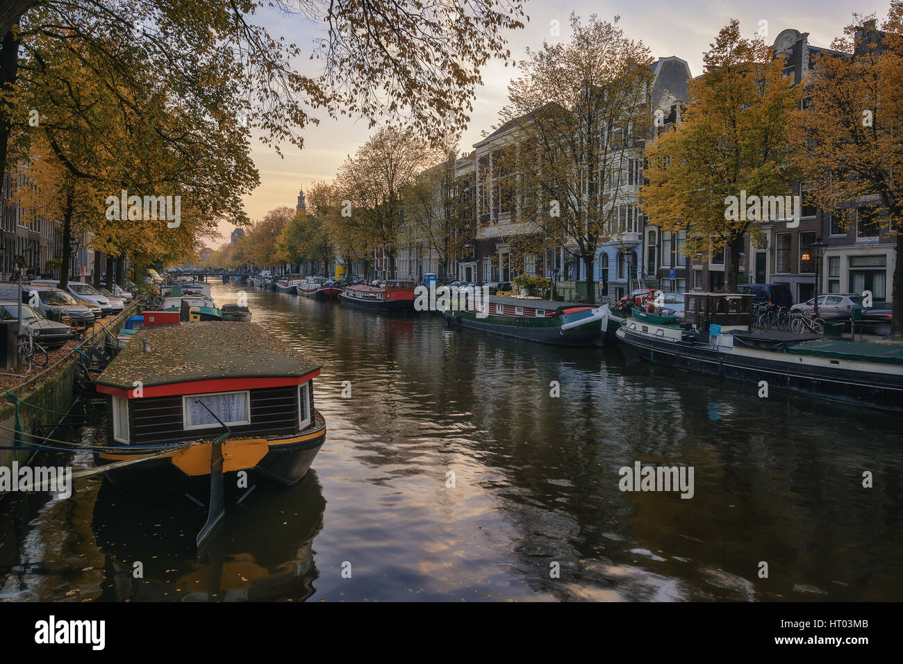 Blue Hour in Amsterdam, gives romantic mood Stock Photo - Alamy