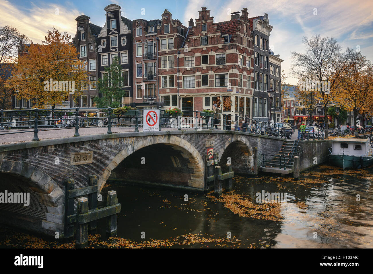 Blue Hour in Amsterdam, gives romantic mood Stock Photo - Alamy