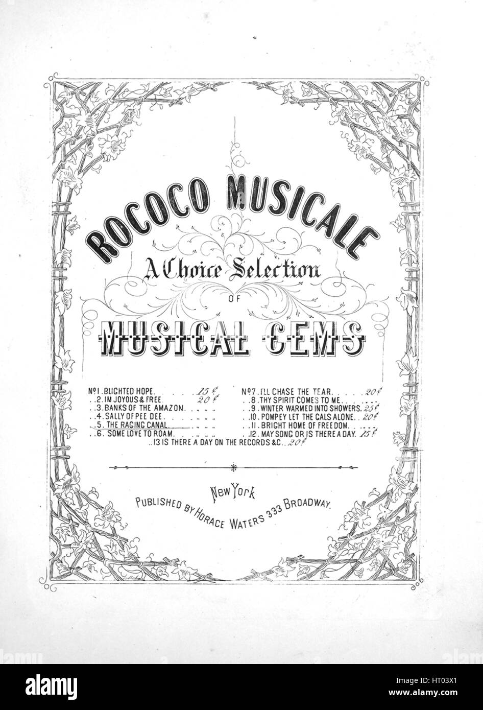 Sheet music cover image of the song 'Rococo Musicale A Choice Selection ...