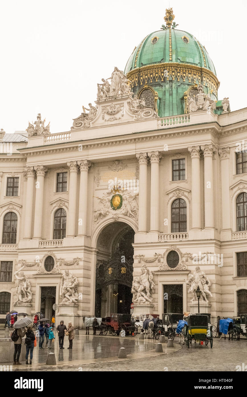 Hofburg Palace gate seen from Michaelerplatz, Vienna, Austria, Europe ...