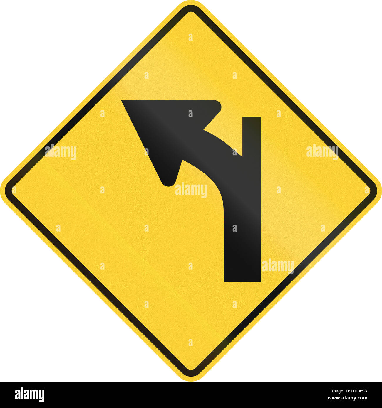 United States MUTCD warning road sign - Intersection in curve Stock ...