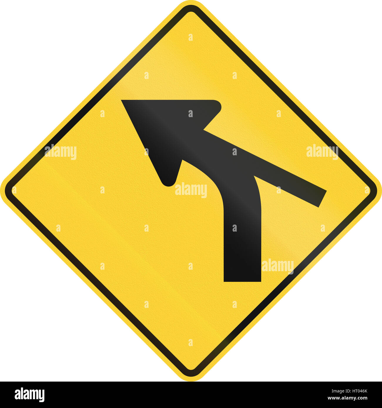 United States MUTCD warning road sign - Intersection in curve Stock ...