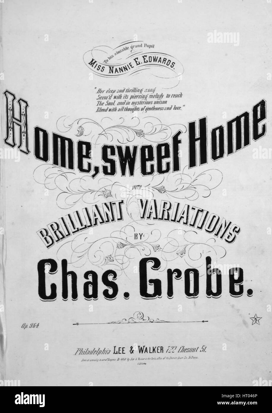 Sheet music cover image of the song 'Home, Sweet Home with Brilliant ...