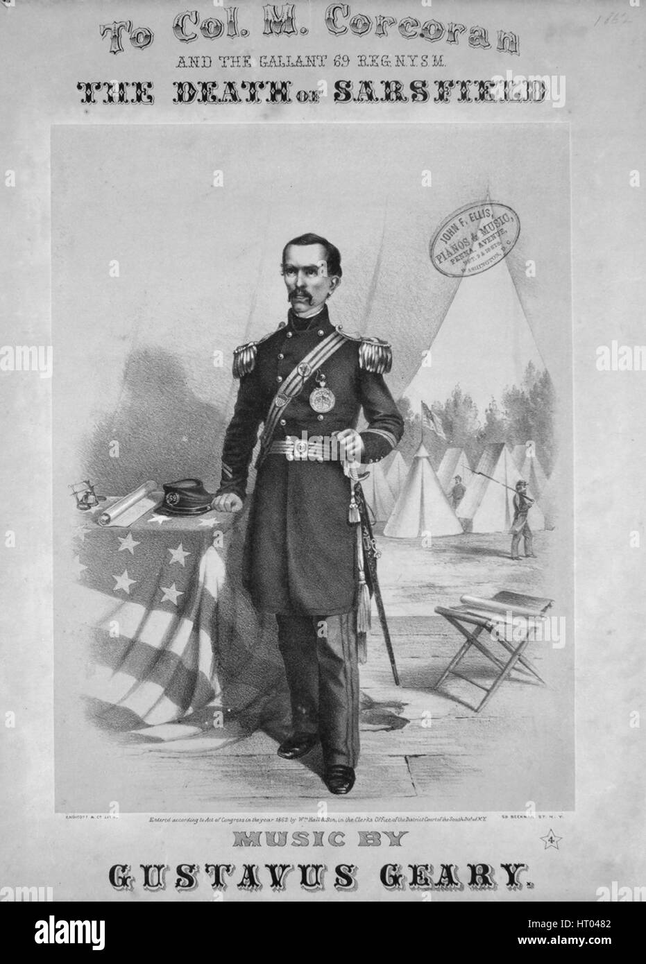 Sheet music cover image of the song 'The Death of Sarsfield A Lyric for ...