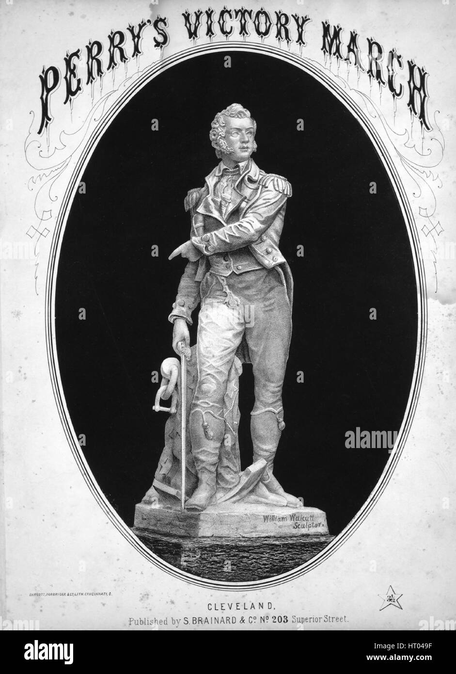 Sheet music cover image of the song 'Perry's Victory March', with ...