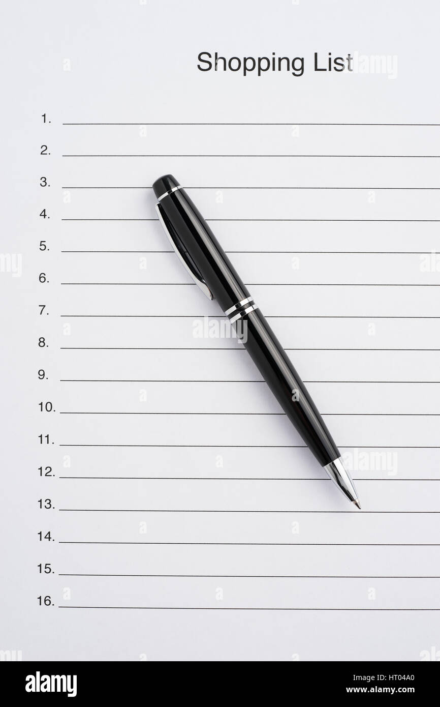 Handwritten shopping list hi-res stock photography and images - Alamy