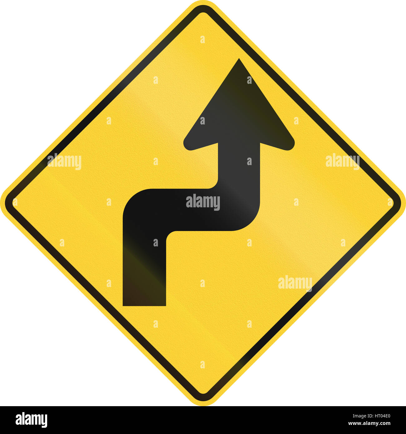 United States MUTCD road sign - Double curve Stock Photo - Alamy