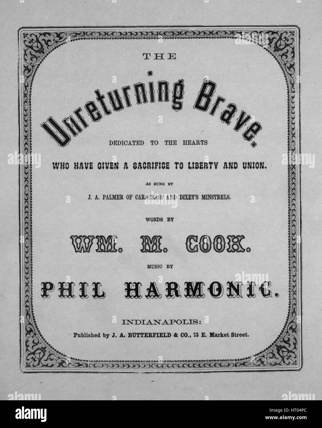 Sheet music cover image of the song 'The Unreturning Brave', with ...