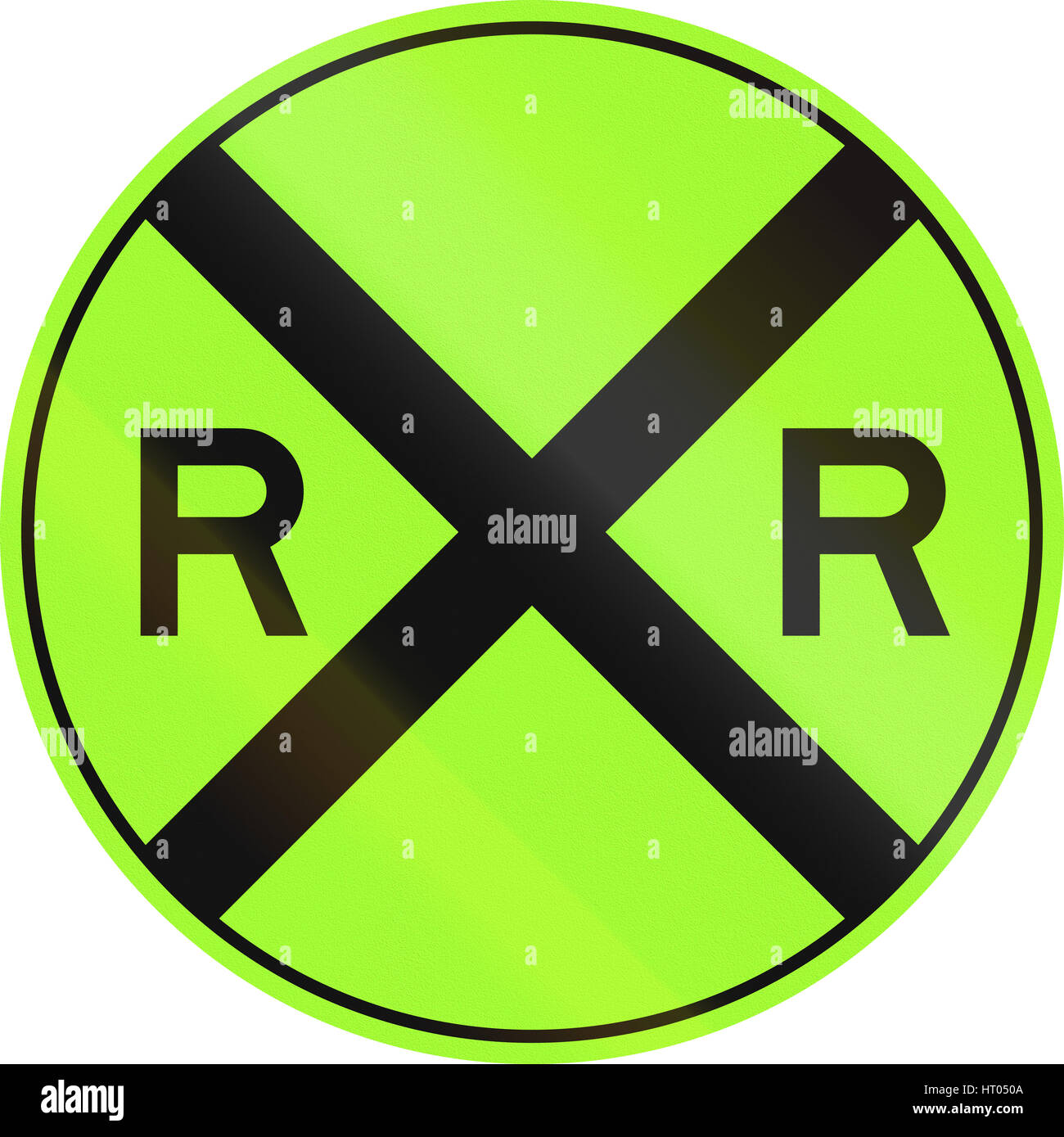 United States MUTCD non-compliant road sign - Railroad crossing Stock ...