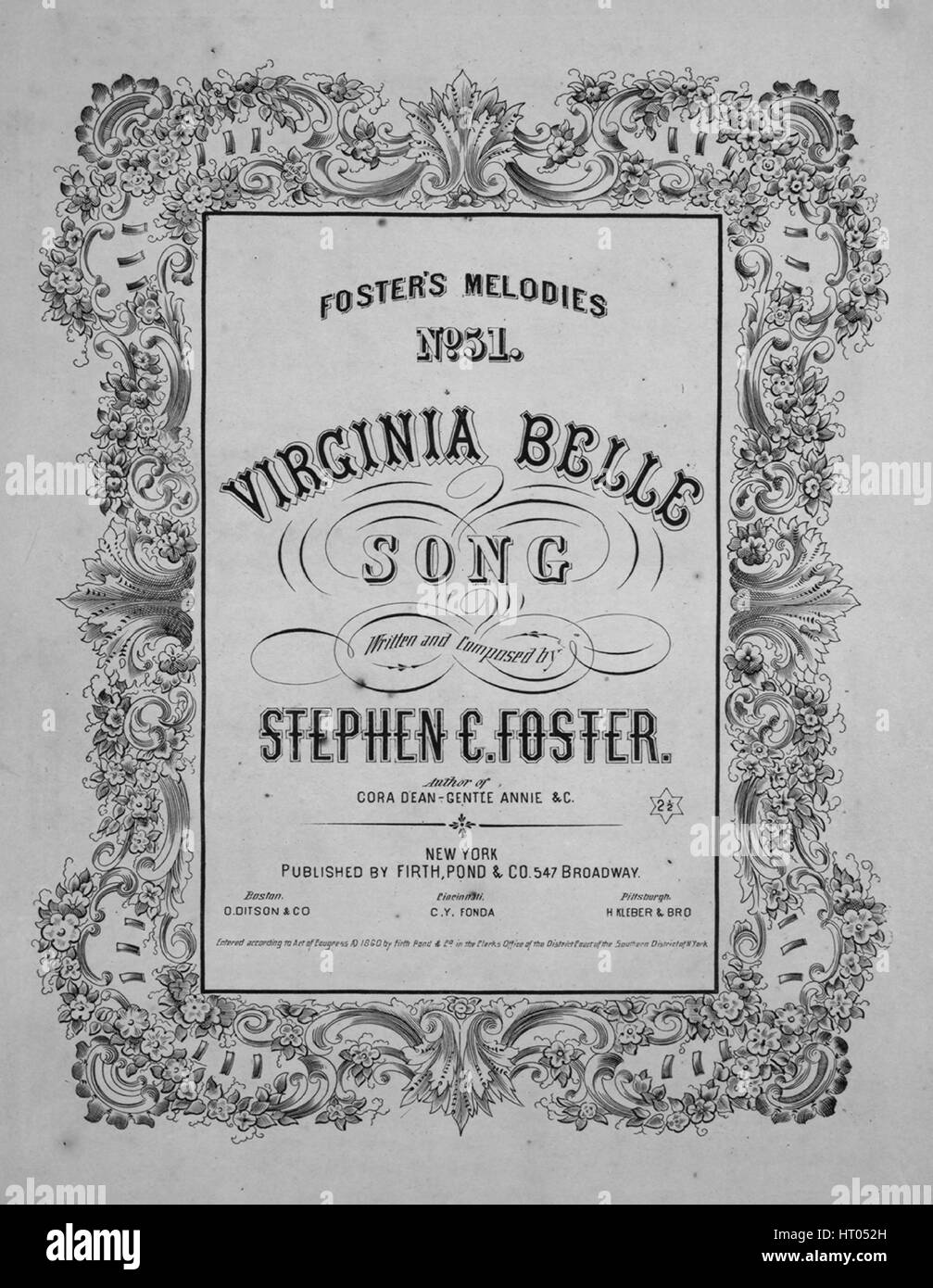 1860 sheet music Black and White Stock Photos & Images - Alamy
