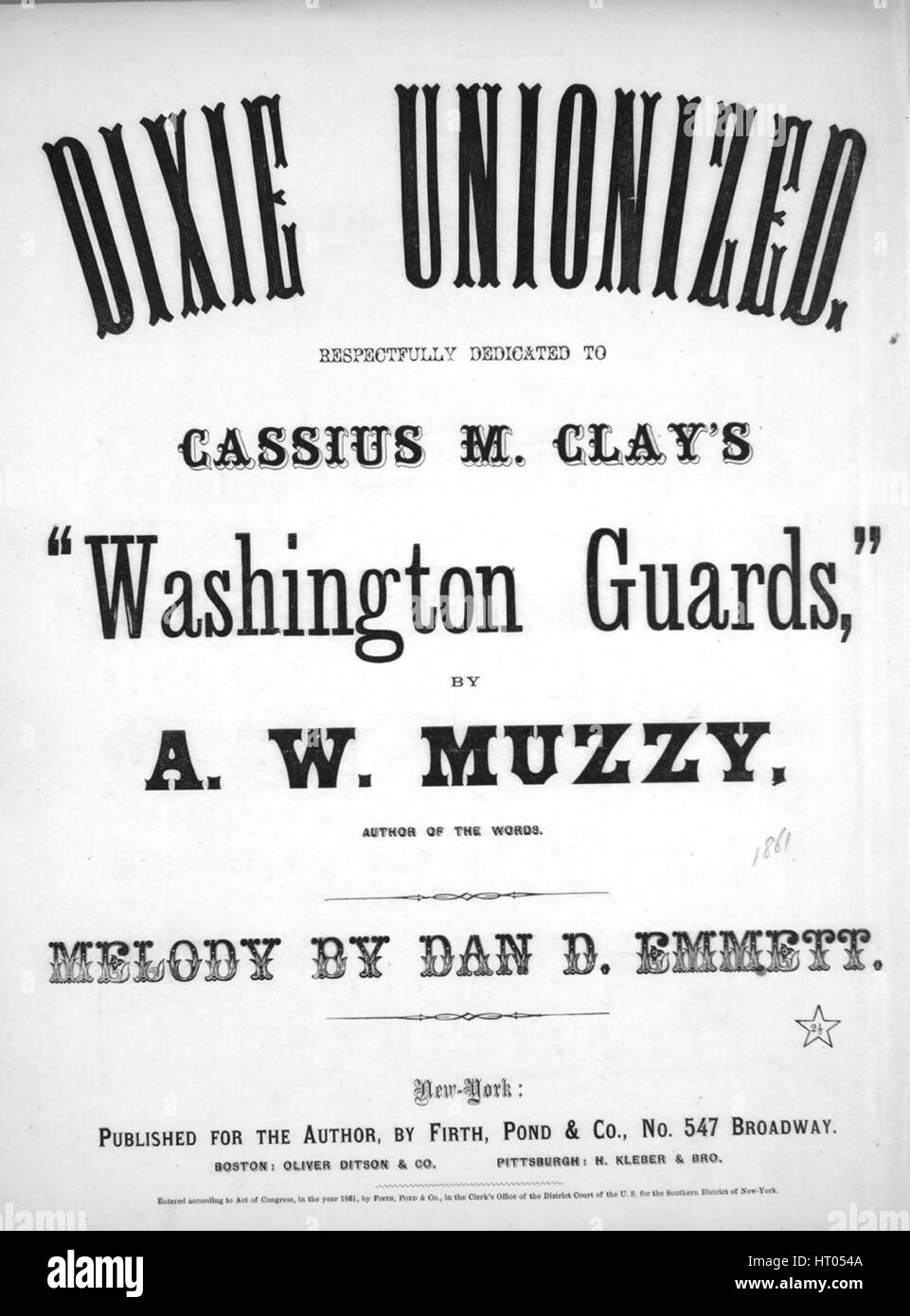 Sheet music cover image of the song 'Dixie Unionized', with original ...