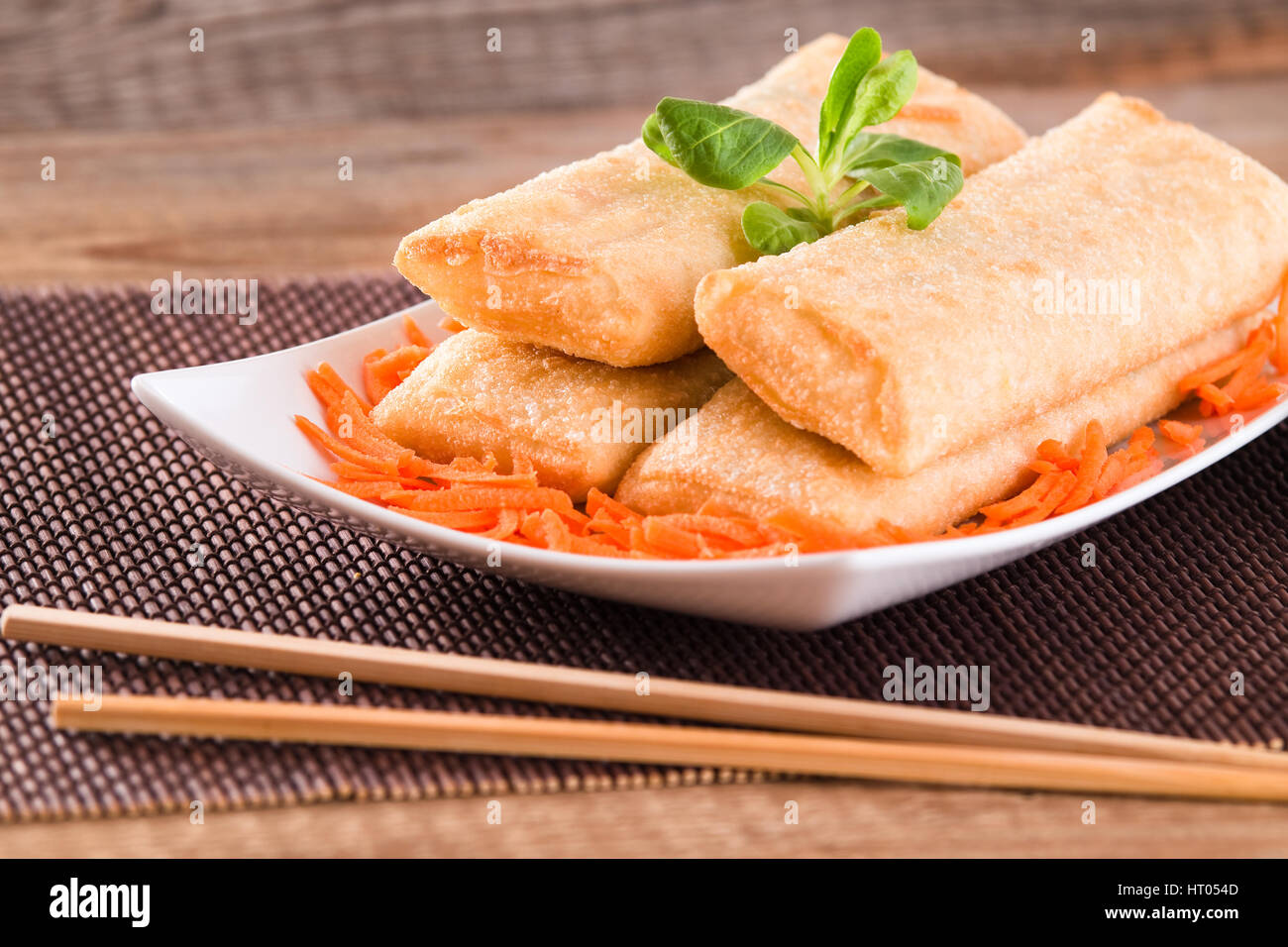 Vegetable spring rolls Stock Photo - Alamy