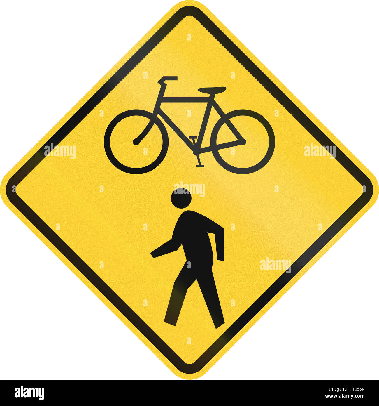United States MUTCD road sign - Cycles and pedestrians Stock Photo - Alamy