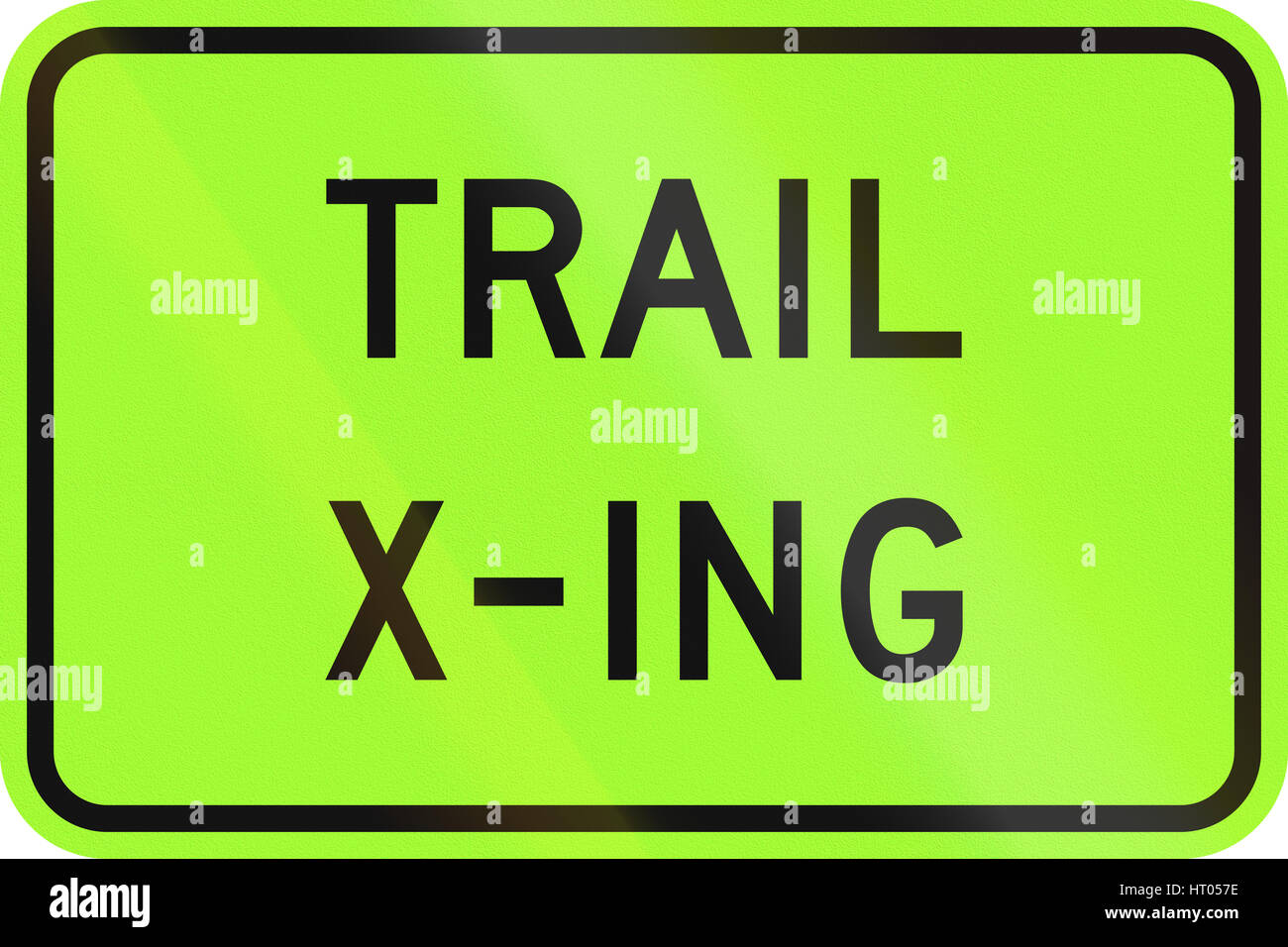 United States MUTCD road sign - Trail crossing Stock Photo - Alamy