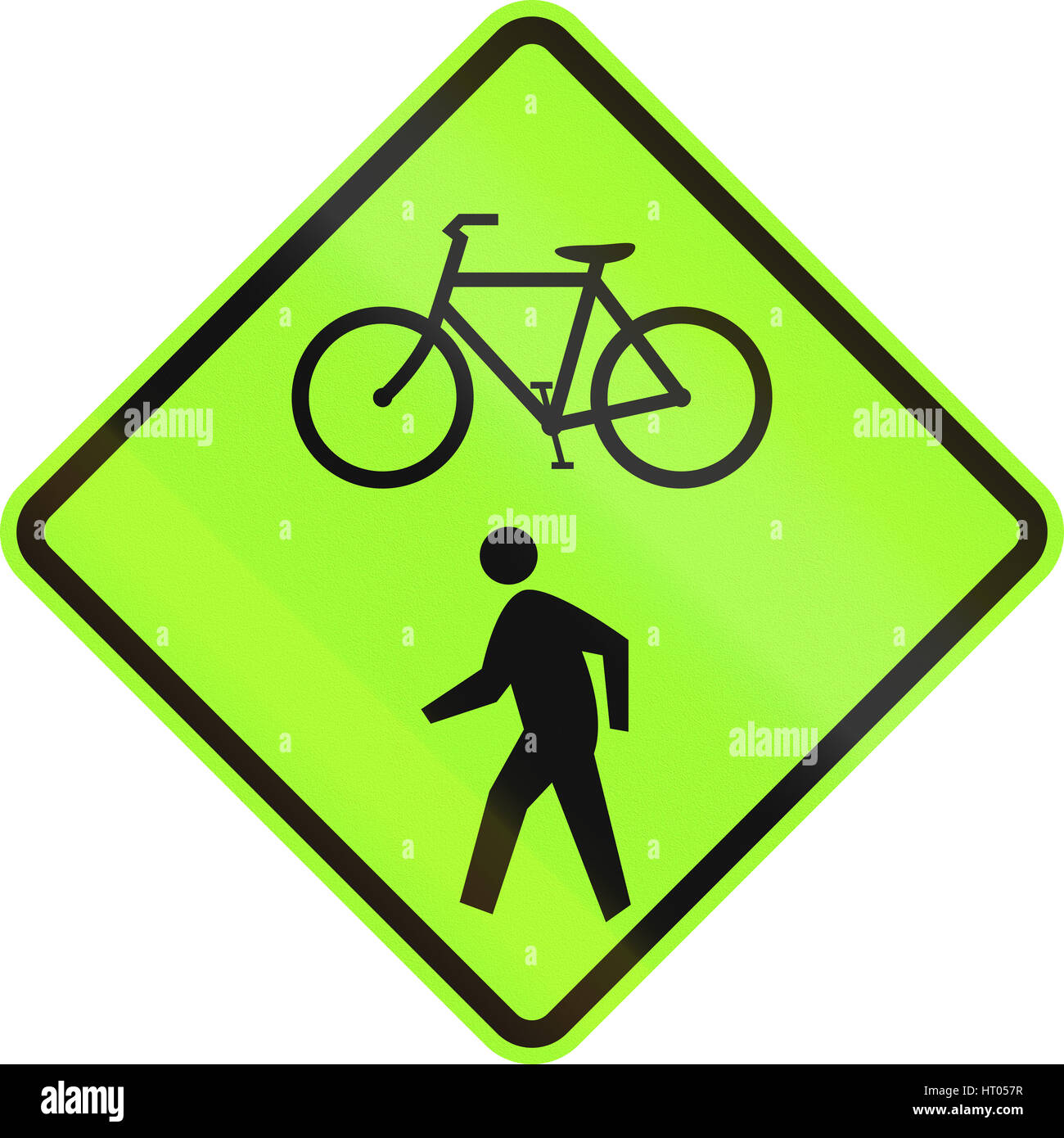 United States MUTCD road sign - Cycles and pedestrians Stock Photo - Alamy