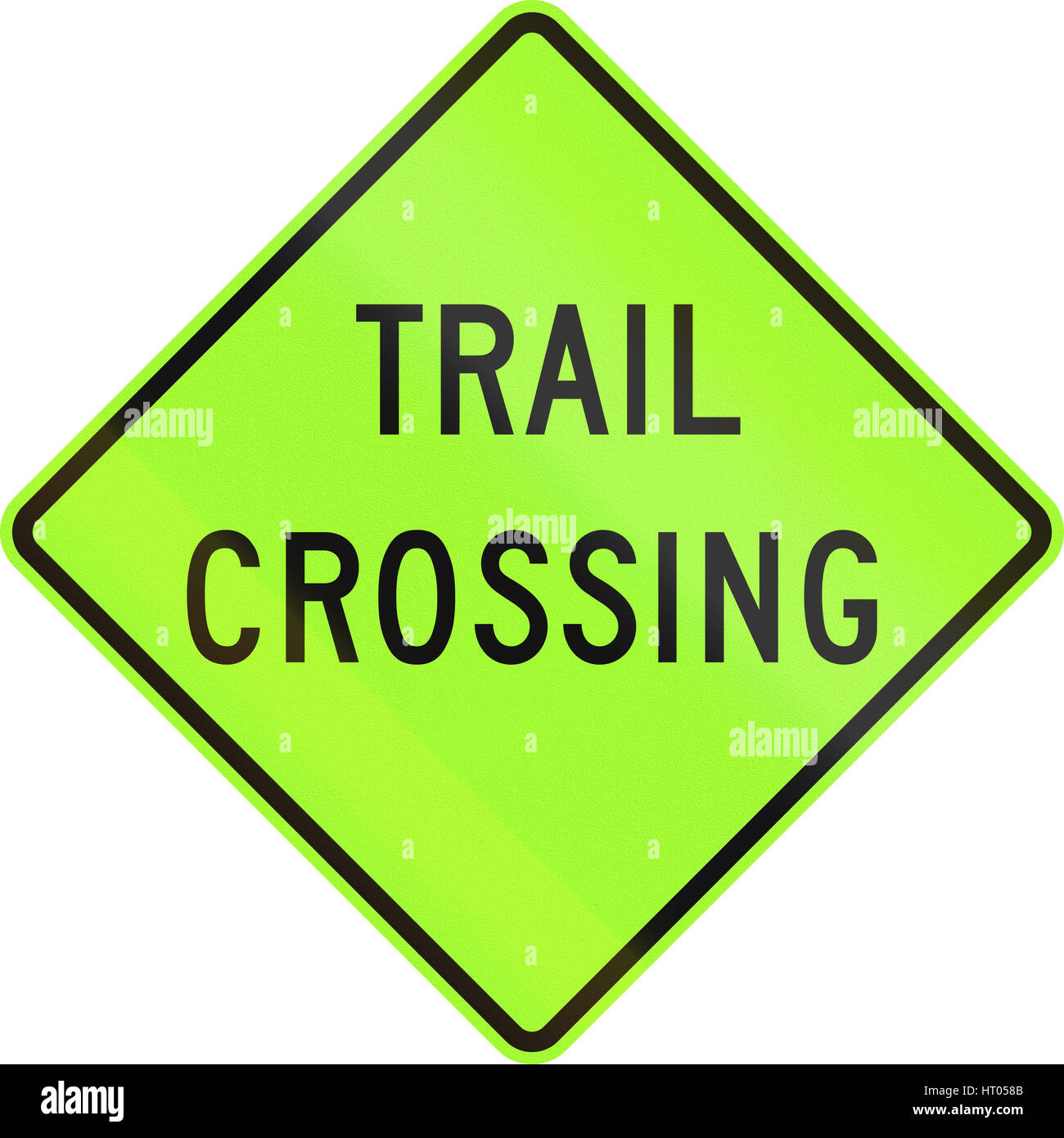 United States MUTCD road sign - Trail crossing Stock Photo - Alamy