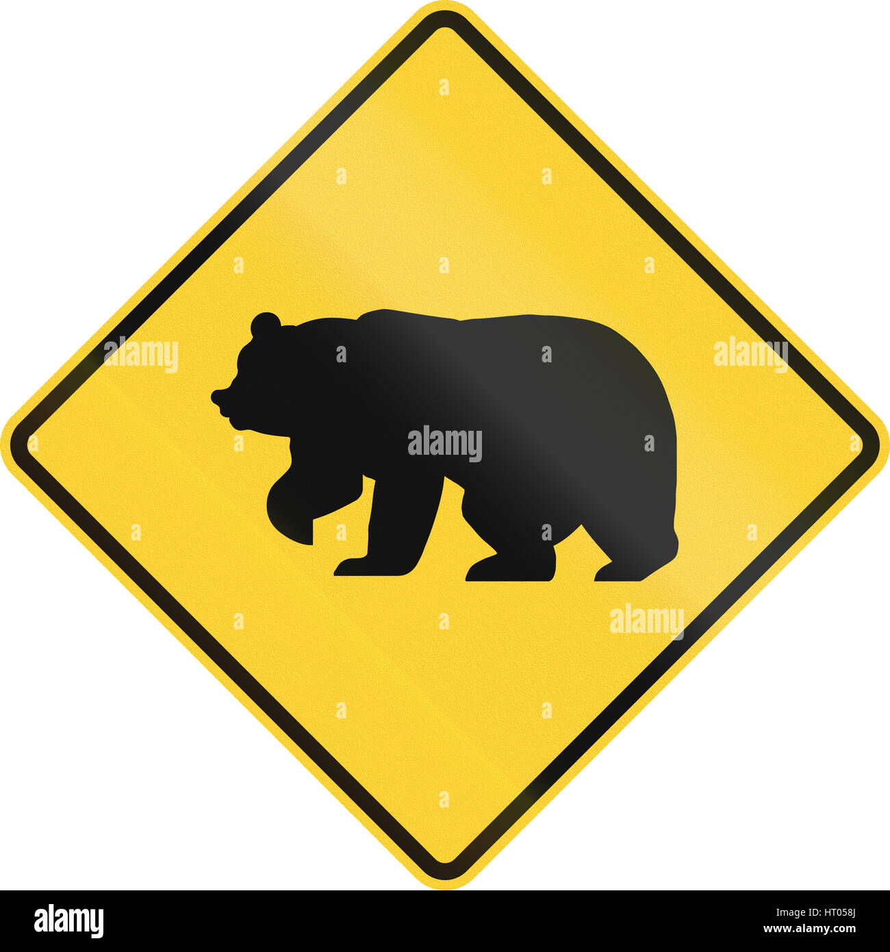 United States MUTCD road sign - warning of large wild animals nearby ...