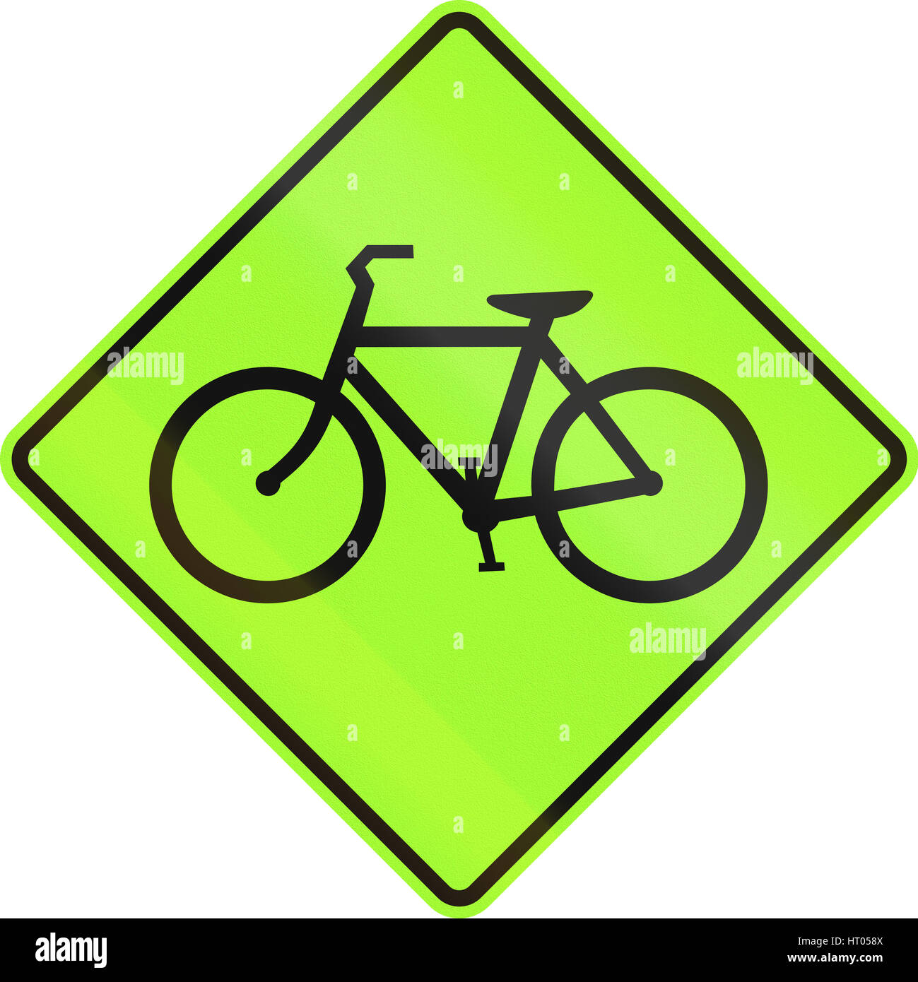 United States MUTCD warning road sign - Bicycles Stock Photo - Alamy
