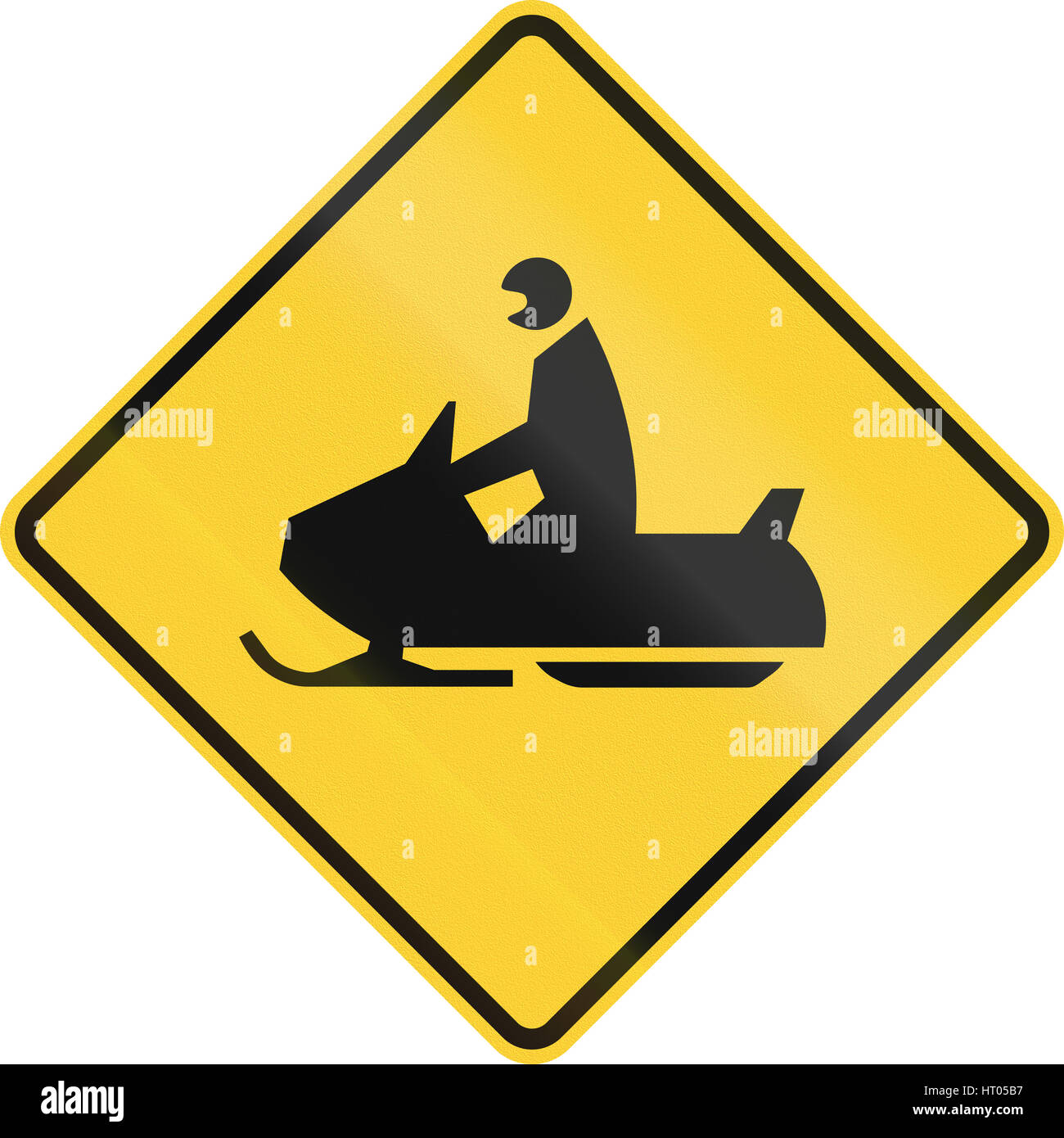 United States MUTCD warning road sign - Snowmobile Stock Photo - Alamy