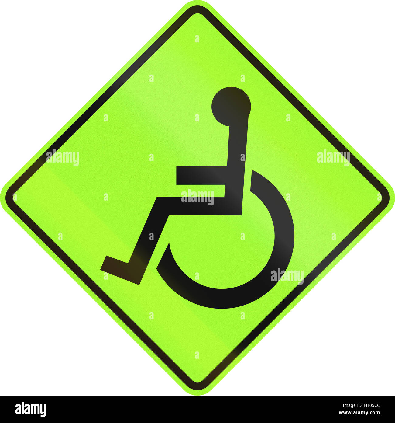 Disabled persons warning road sign used in the US Stock Photo - Alamy