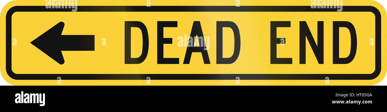 United States MUTCD warning road sign - Dead end Stock Photo - Alamy