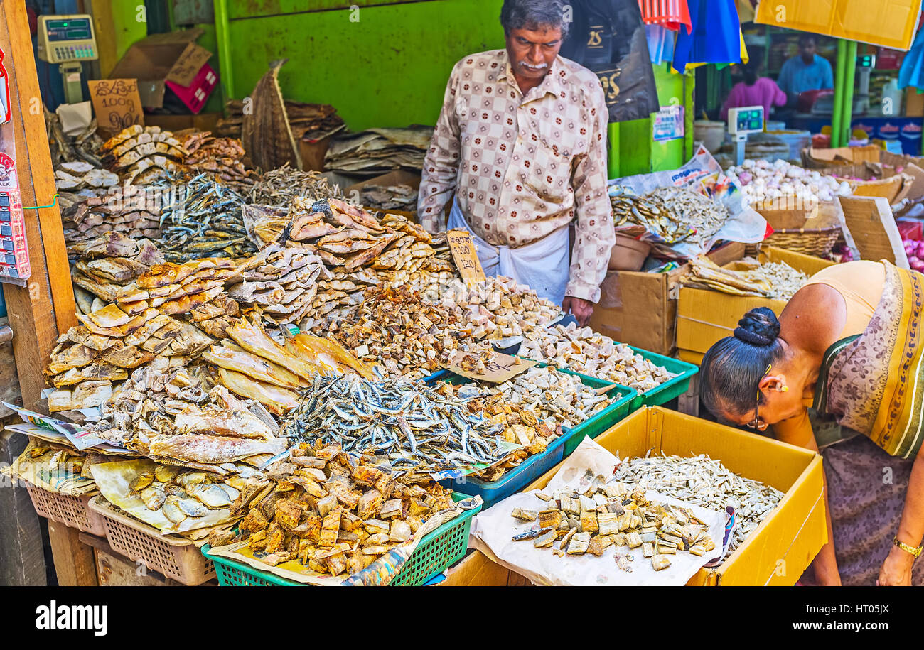 COLOMBO, SRI LANKA - DECEMBER 6, 2016: The stall at Manning Market ...